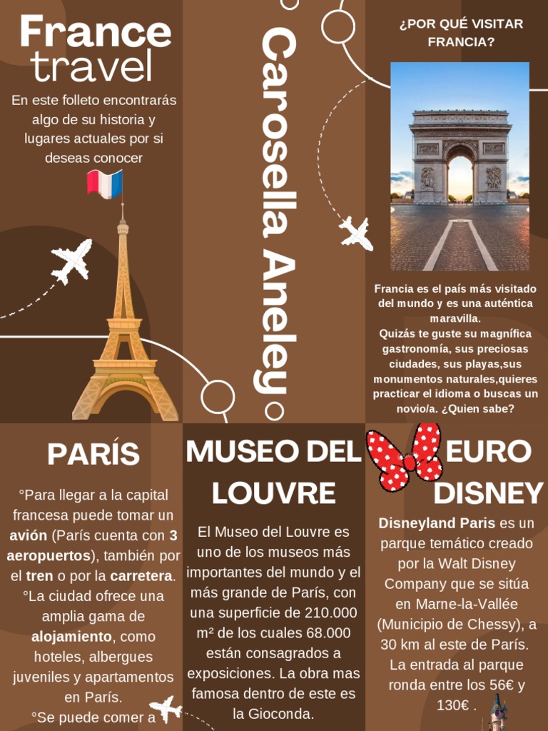 Brown Creative World City Tour Trifold Brochure PDF | PDF | París | Francia