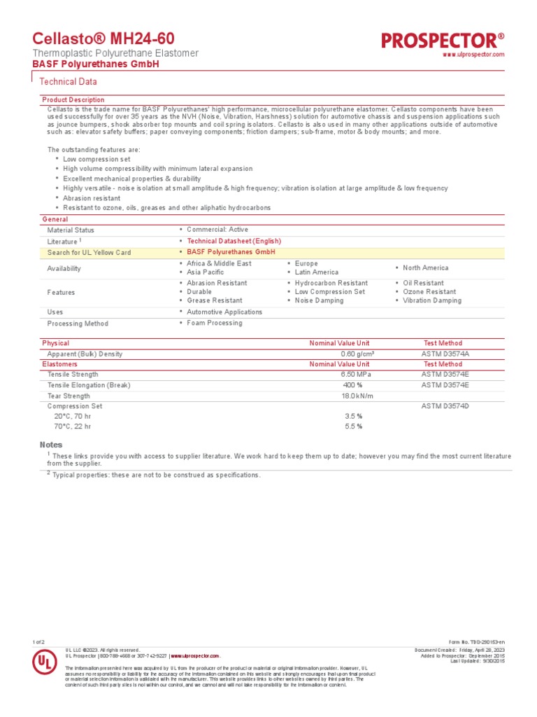 Cellasto® MH24-60 | PDF