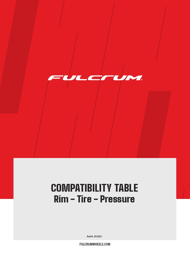 Fulcrum Rim-Tire-Pressure Compatibility Table ENG Rev04 05 2021 | PDF ...