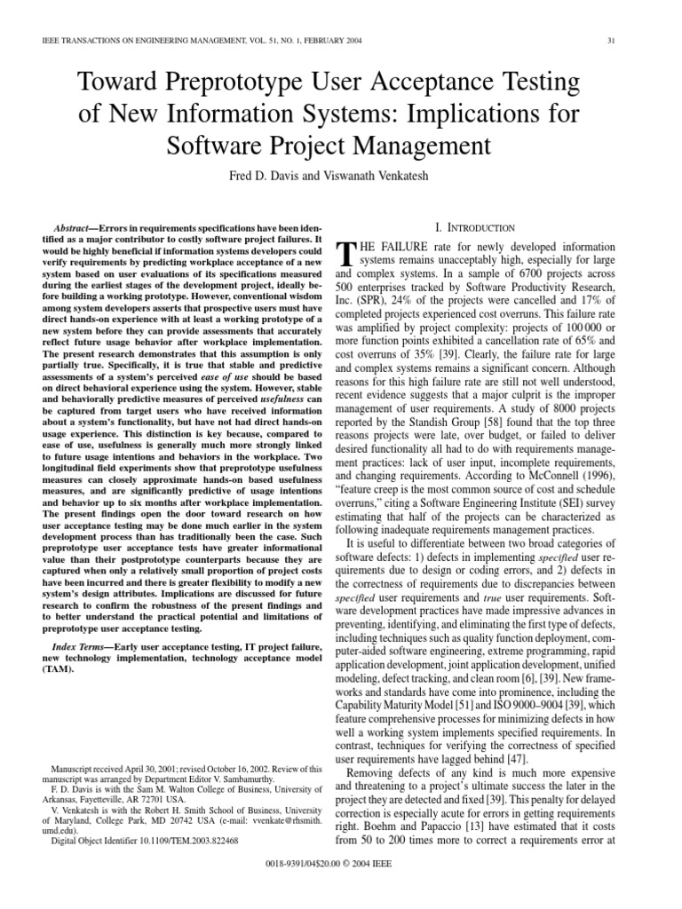 6 - Toward Preprototype User Acceptance Testing of New ISs-SPM | PDF ...
