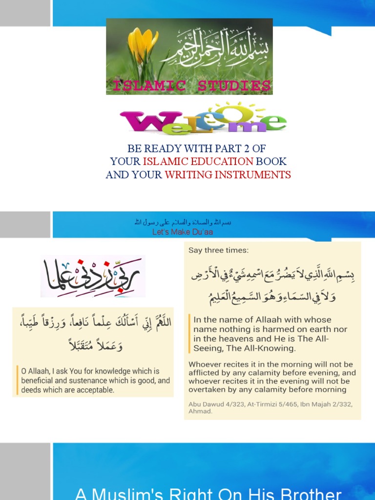 Grade 9 - Rights of A Muslim On His Brother 1 | PDF | Hadith ...