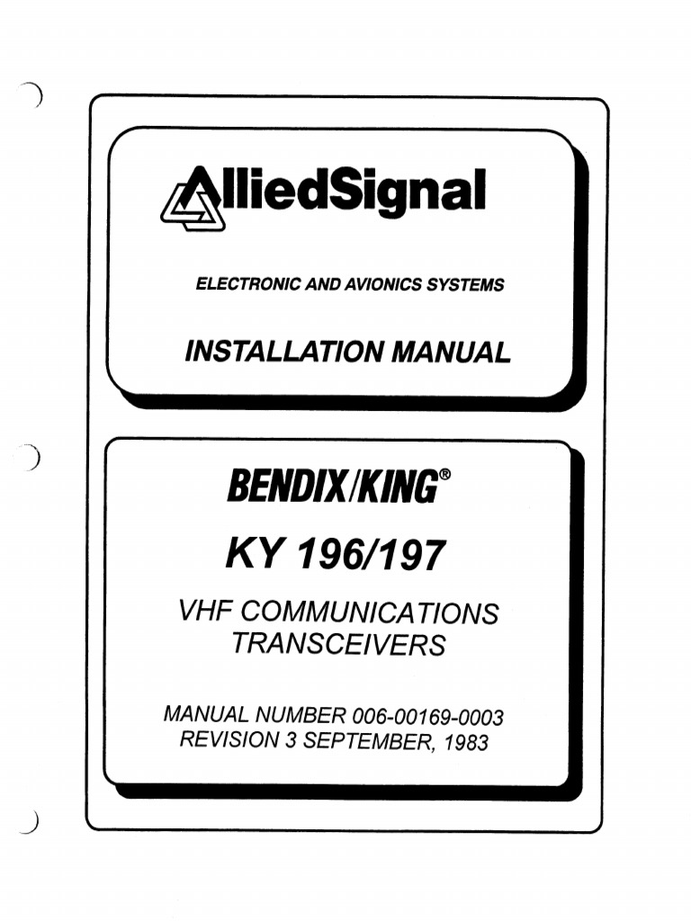 KY-197 Install Manual PDF | PDF | Electrical Connector | Antenna (Radio)
