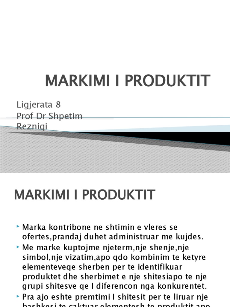 Ligjerata 8 Markimi I Produkteve | PDF