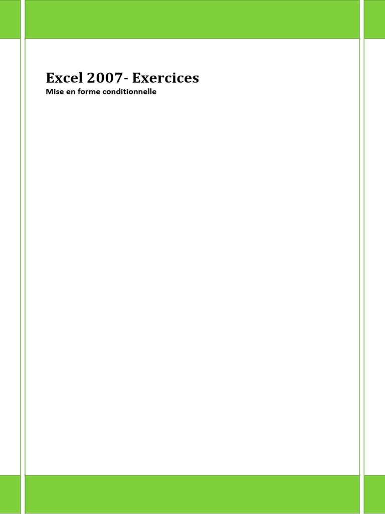 Excel 2007 Exercices r5 Mise en Forme Conditionnelle | PDF | Ordinateurs