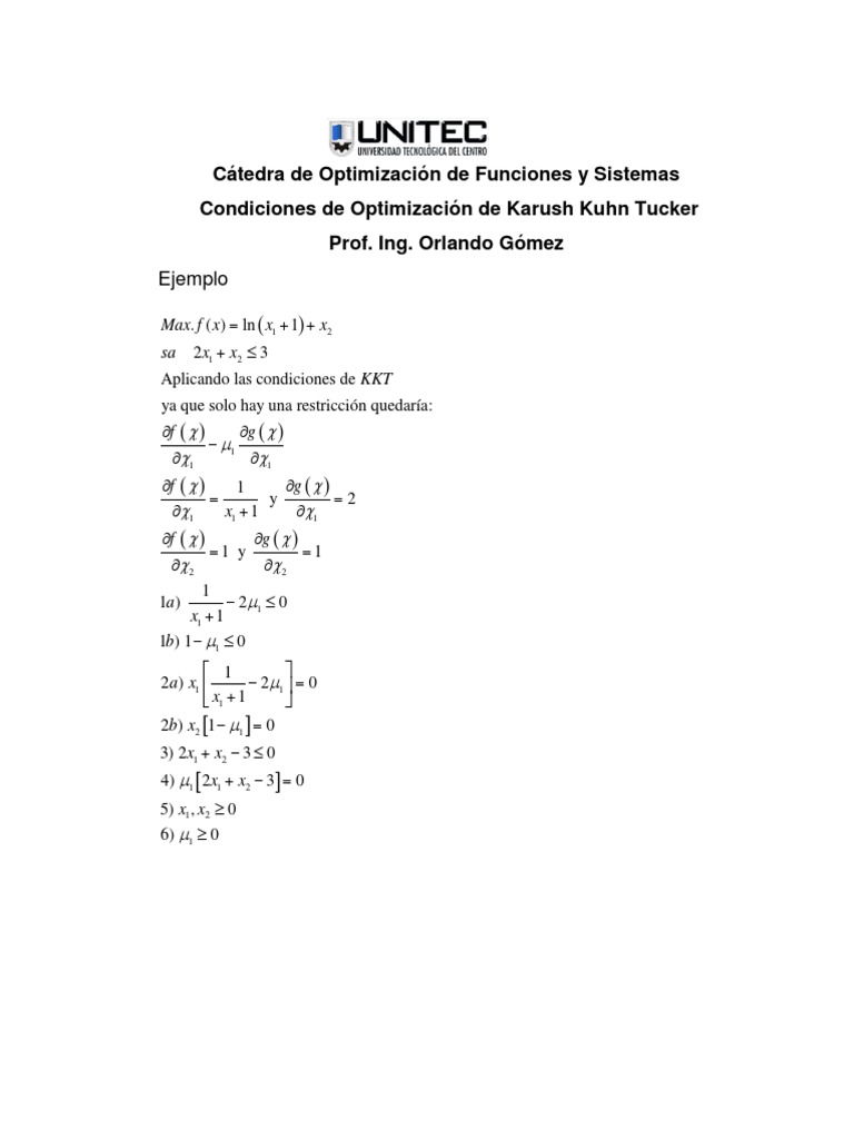KKT Ejemplo | PDF