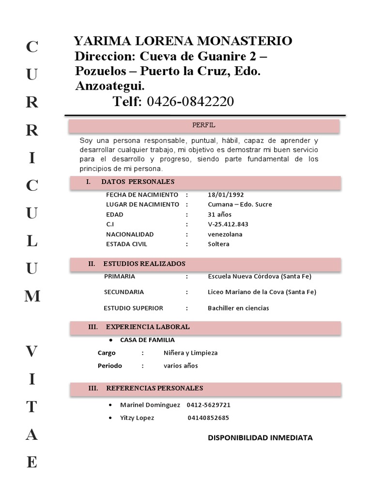 Curriculum Vitae LORENA | PDF