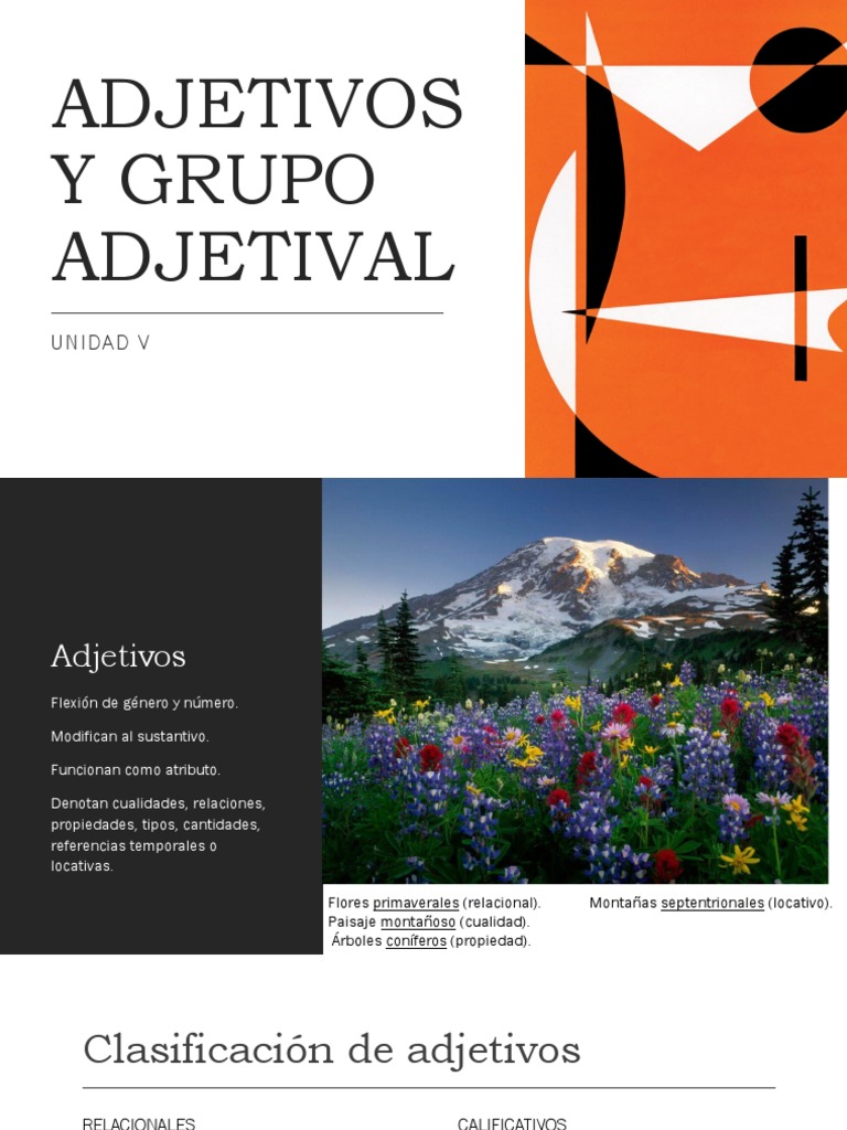 Adjetivos y Grupo Adjetival PDF | PDF | Adjetivo | Morfología Lingüística