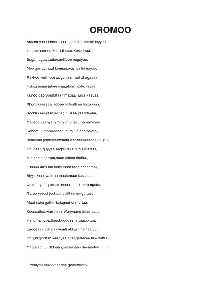 Walaloo - Qabsoo | PDF