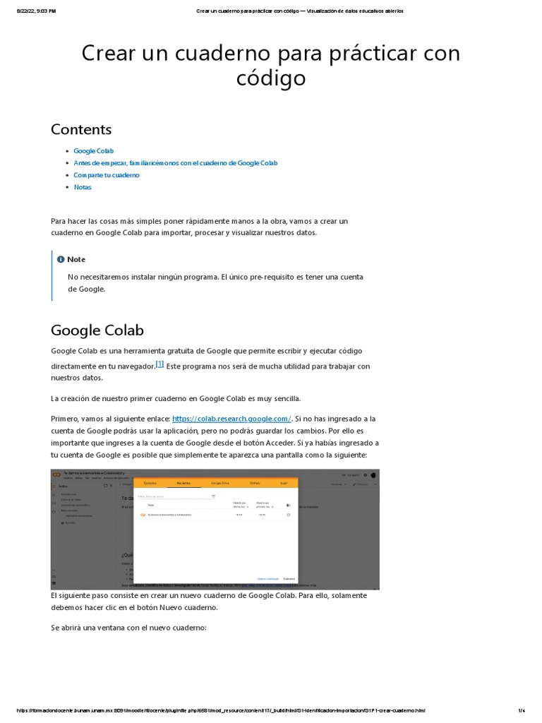 Lectura 1-2 Python Colab Crear Un Cuaderno para Prácticar Con Código ... Lectura 1-2 Python Colab Crear Un Cuaderno para Prácticar Con Código ...
