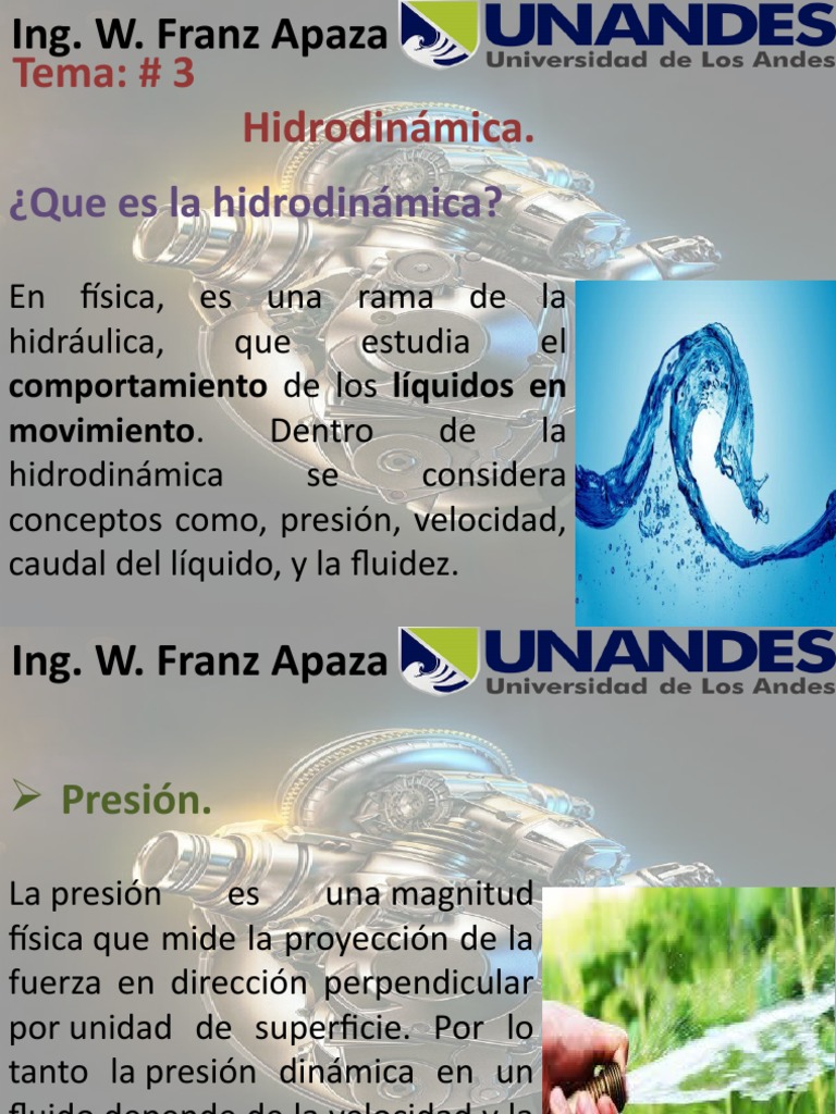 Tema #3 Hidrodinamica | PDF | Dinámica de fluidos | Descarga (hidrología)