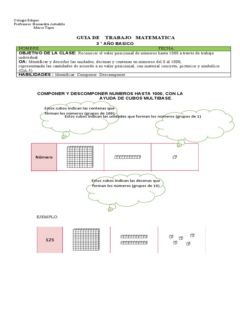 Guia de Matematica Tercero Basico Valor Posicional | PDF