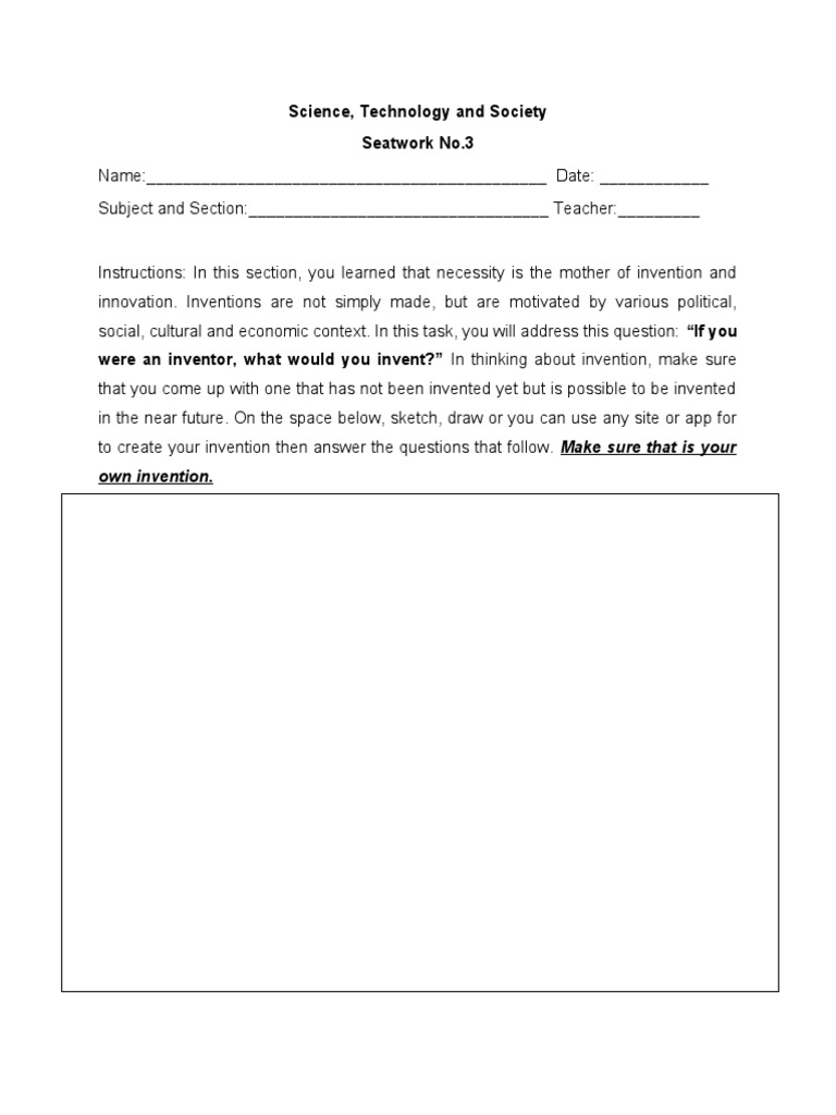 STS 101 - Seatwork No.2.1 | PDF