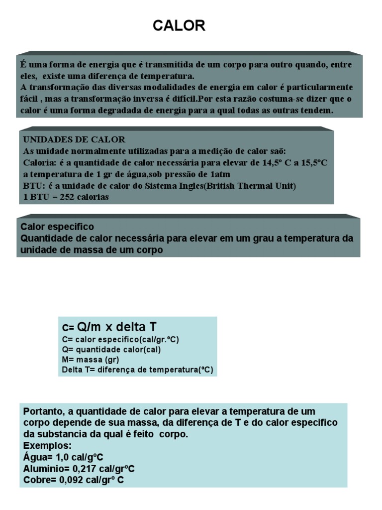 Calor - Definição | PDF | Calor | Convecção