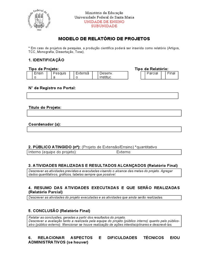 Modelo - Relatorio - Projetos 2 | PDF