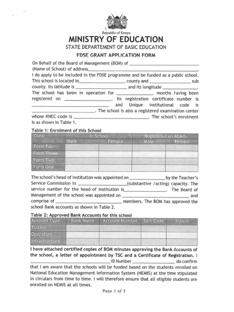 Fdse Grant Application Form PDF | PDF