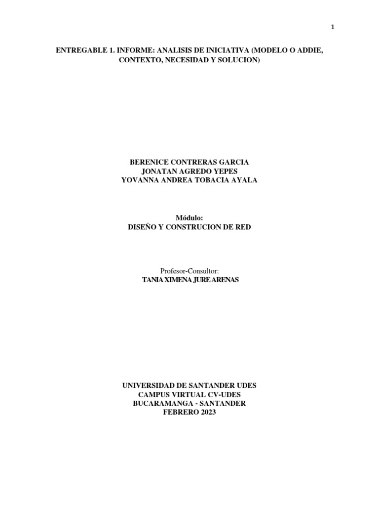 Entregable 1.BERENICE CONTRERAS GARCIA, JONATAN AGREDO YEPES, YOVANNA ATOBACIA AYALA.. | PDF ...