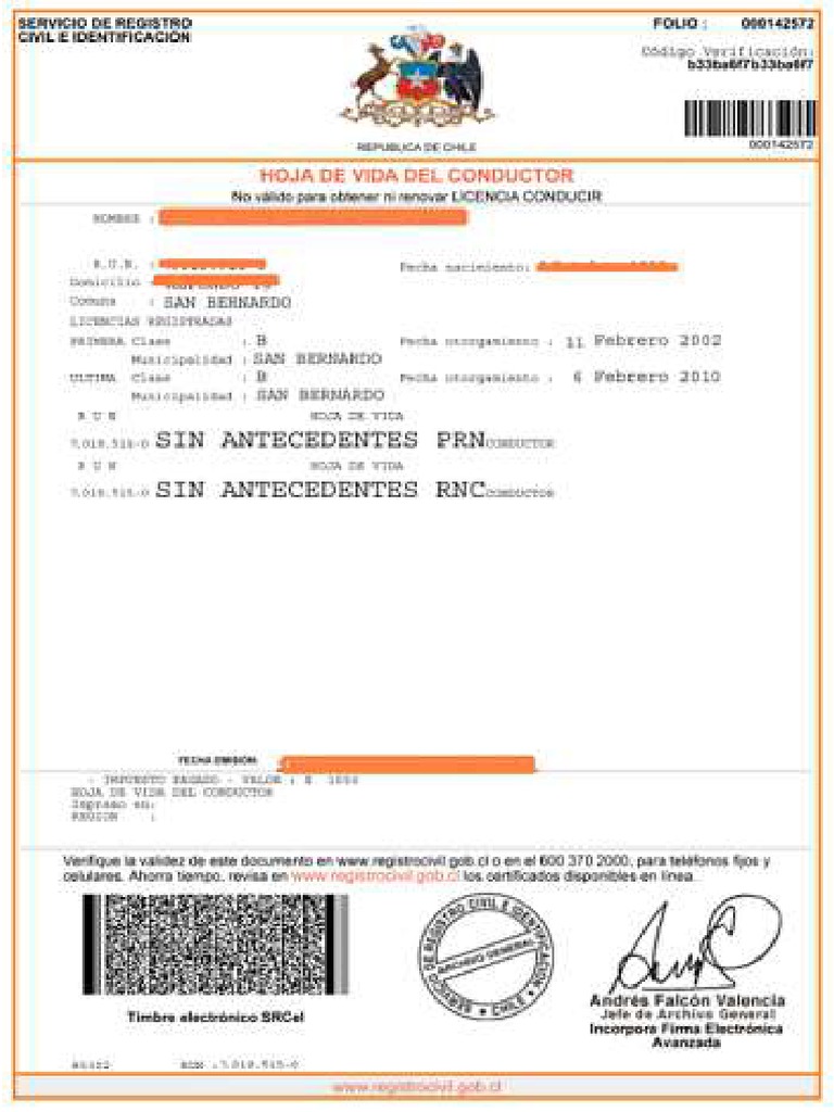 certificado-de-hoja-de-vida-del-conductor | PDF