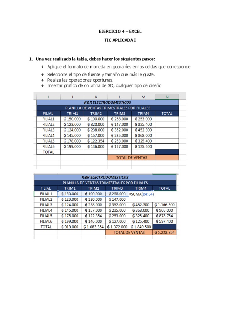 Ejercicios Prácticos de Excel | PDF