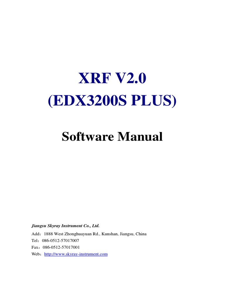 EDX3200S PLUS Manual-Software | PDF | Spectral Density | Menu (Computing)