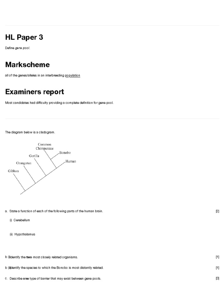 Markscheme HL Paper3 PDF | PDF | Evolution | Allele