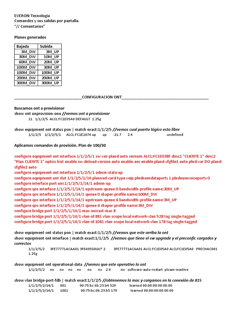 Nokia - Comandos y Sus Salidas Por Pantalla | PDF | Data Transmission | Computer Network