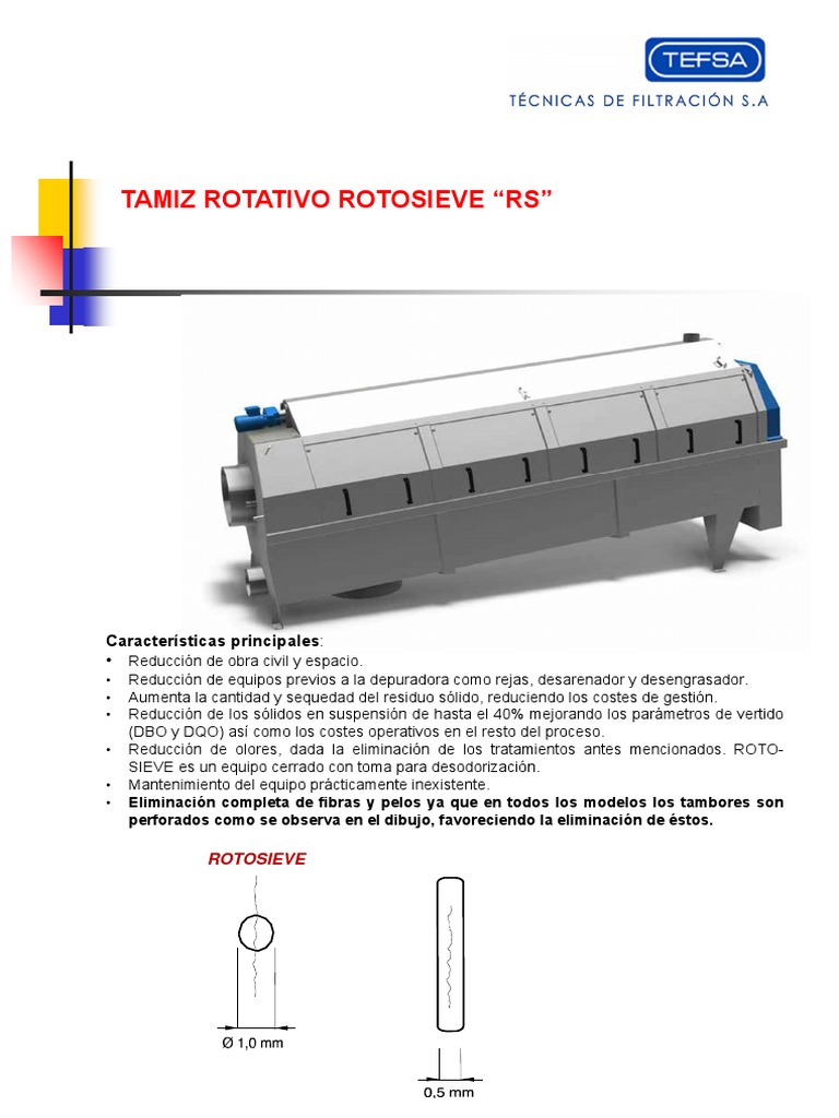 11-TAMIZ ROTOSIEVE-Rev.1 | PDF | Sector secundario de la economía ...