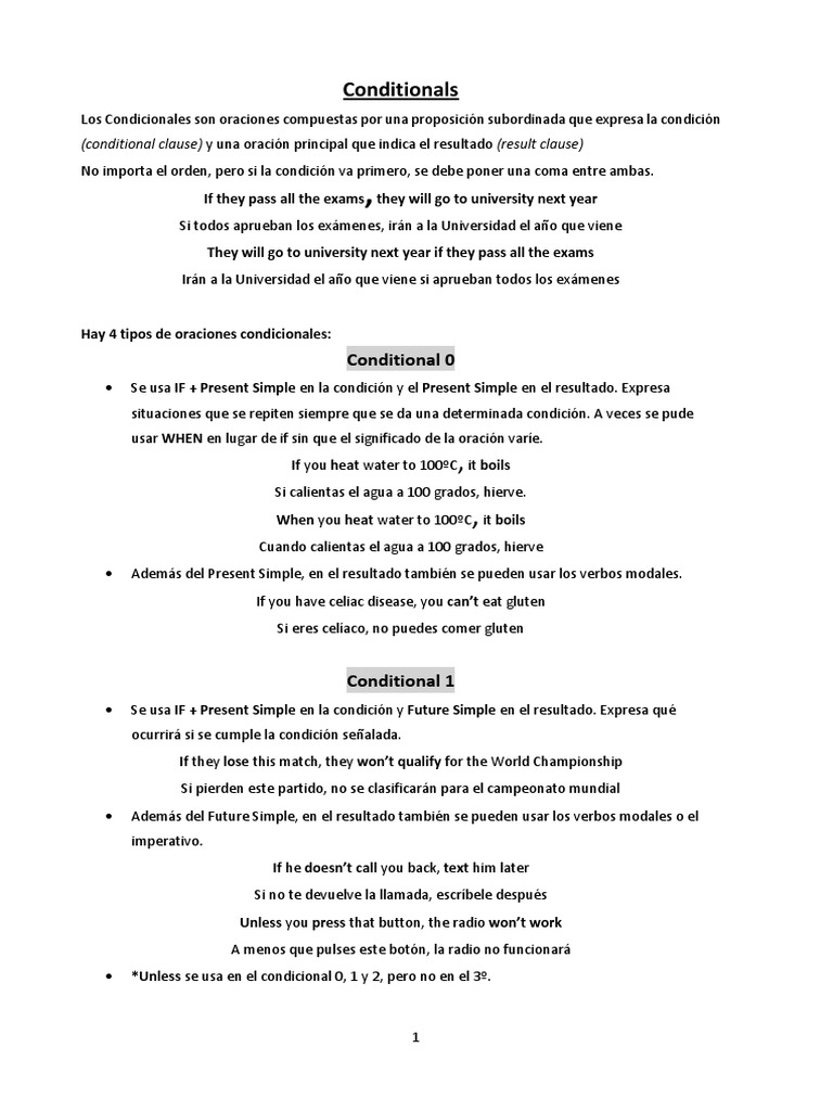 Conditionals and Wish Clauses Unit 2 | PDF | Lingüística | Gramática
