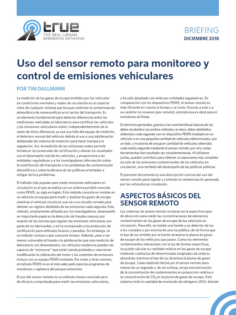 ICCT Remote-Sensing Brief Jan2021 | PDF | Coche | Medición ICCT Remote-Sensing Brief Jan2021 | PDF | Coche | Medición