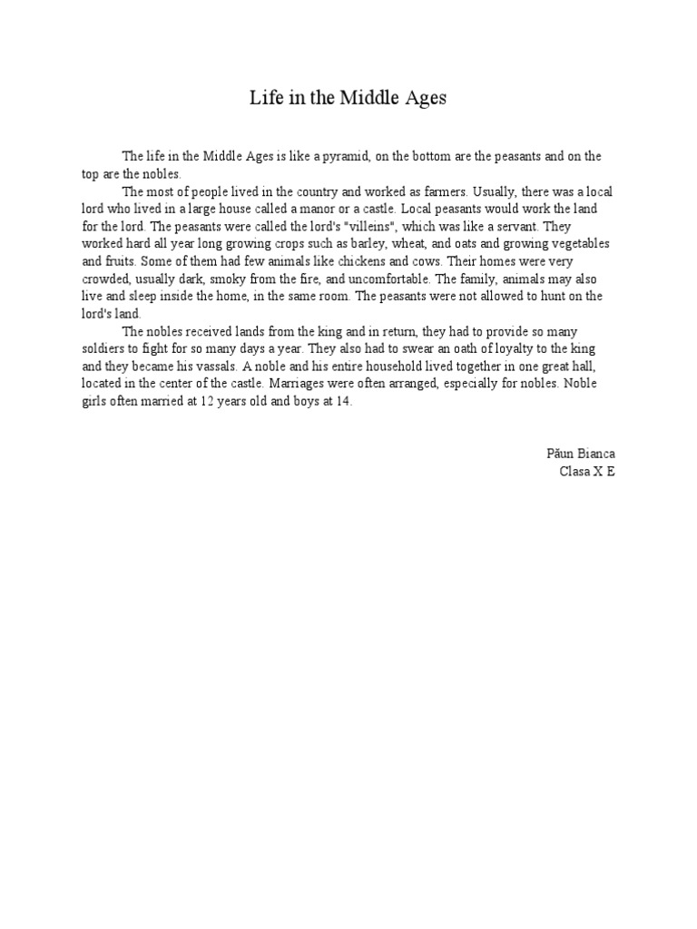 Life in The Middle Ages | PDF