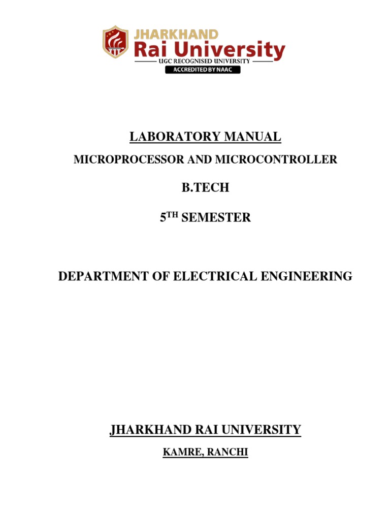 Lab Manual Microprocessor & Microcontroller-B.tech-Eee-5th PDF | PDF ... Lab Manual Microprocessor & Microcontroller-B.tech-Eee-5th PDF | PDF ...