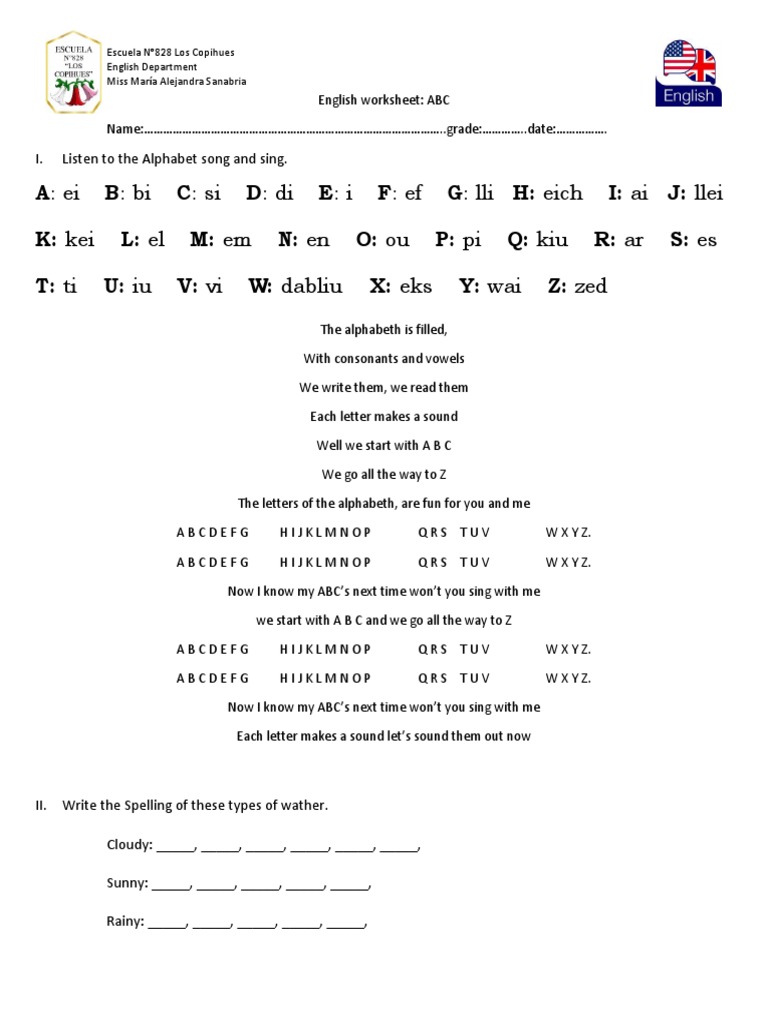 English worksheet alphabeth 5 | PDF | Orthography | Written Communication