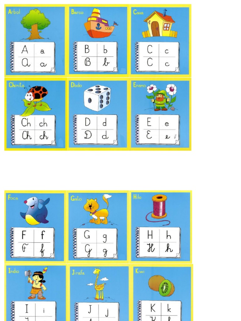 Tarjetas imprimibles ABC.docx | PDF