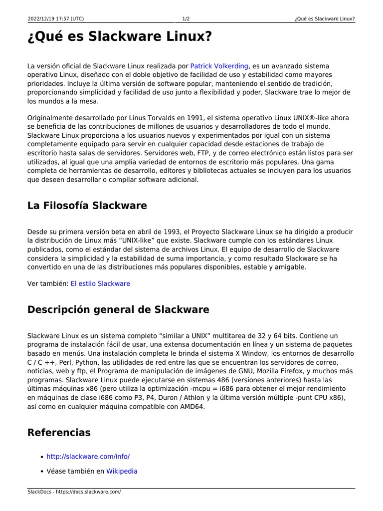 Que Es Slackware Linux | PDF | Distribución de Linux | Software libre