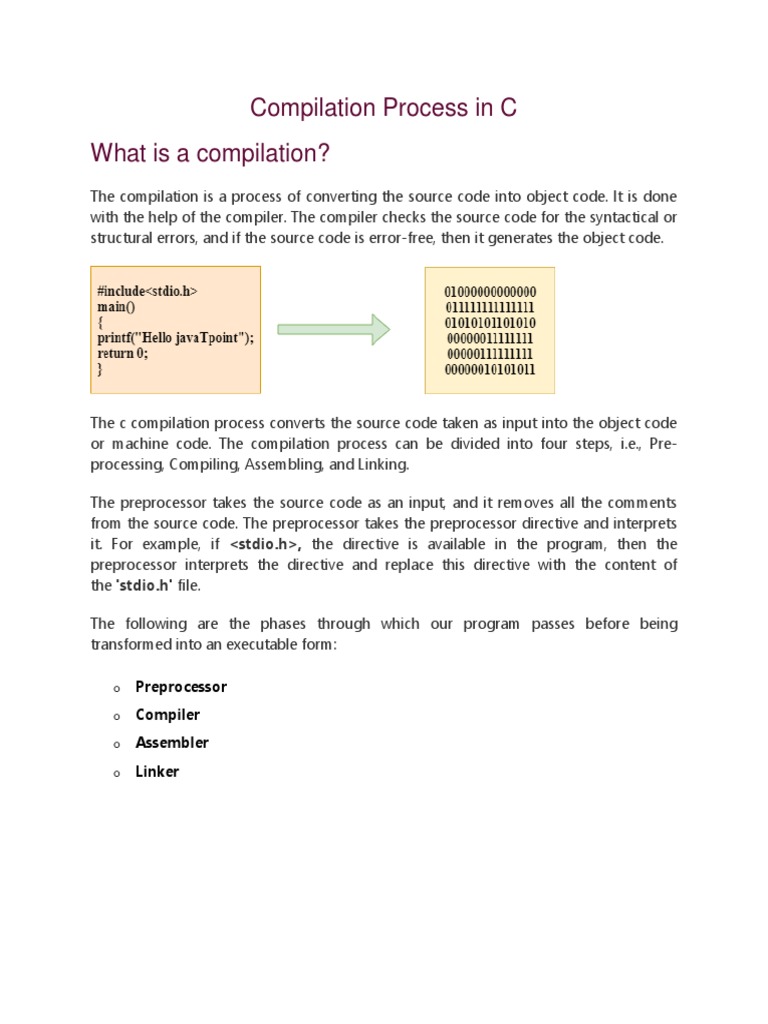 4 - Compilation Process in C | PDF | Source Code | Compiler