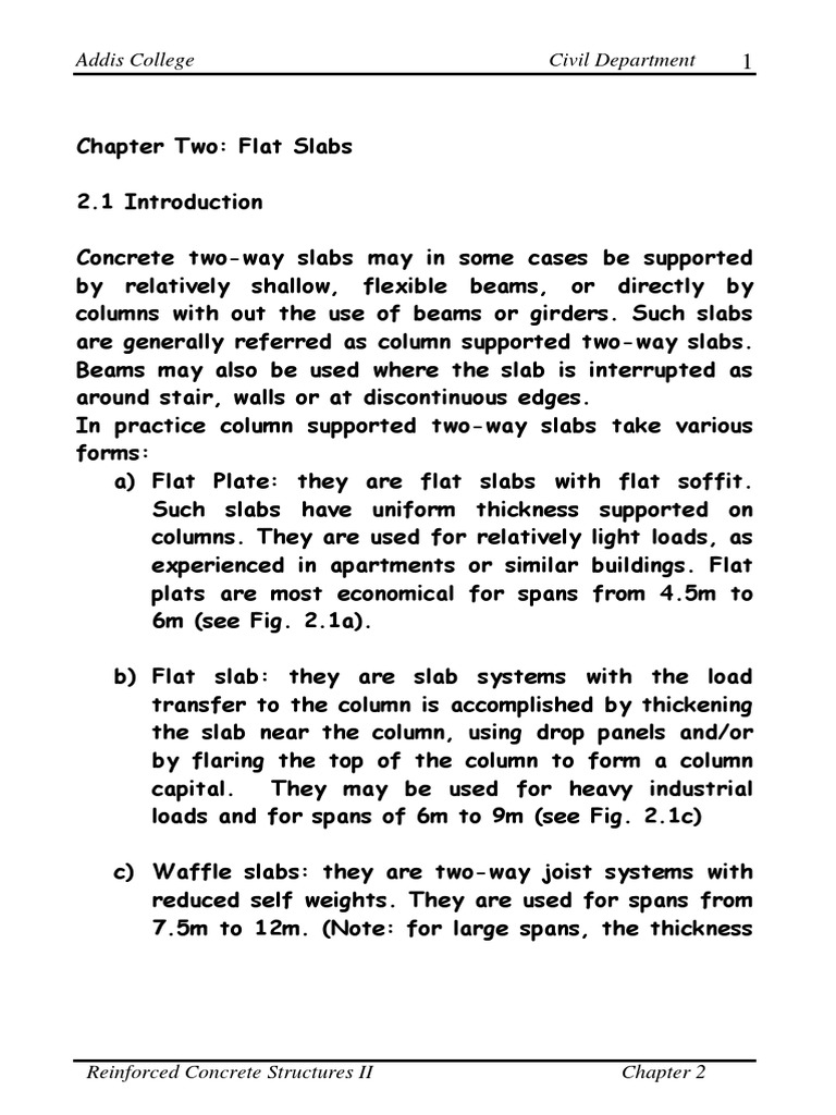 Chapter 2 Flat Slabs | PDF | Beam (Structure) | Column