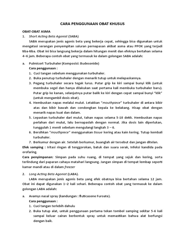 Cara Penggunaan Obat Khusus | PDF | Kesehatan Holistik | Sains & Matematika