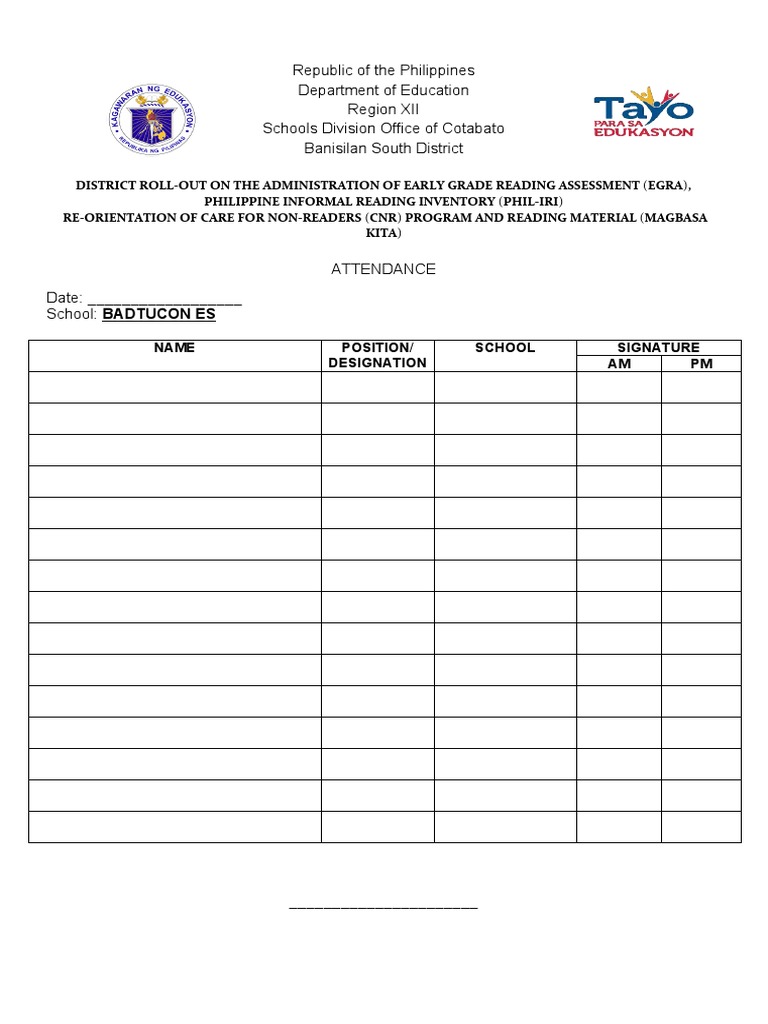 Reading Attendance | PDF