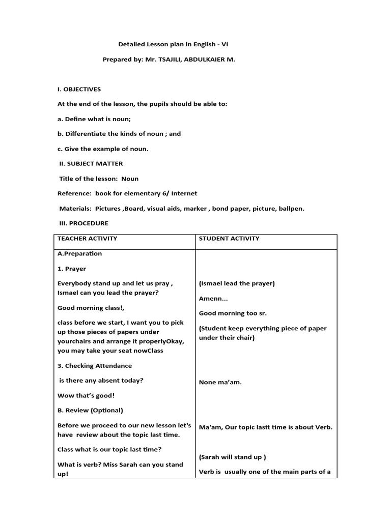 Detailed Lesson Plan For Filipino 4 | PDF | Noun | Verb