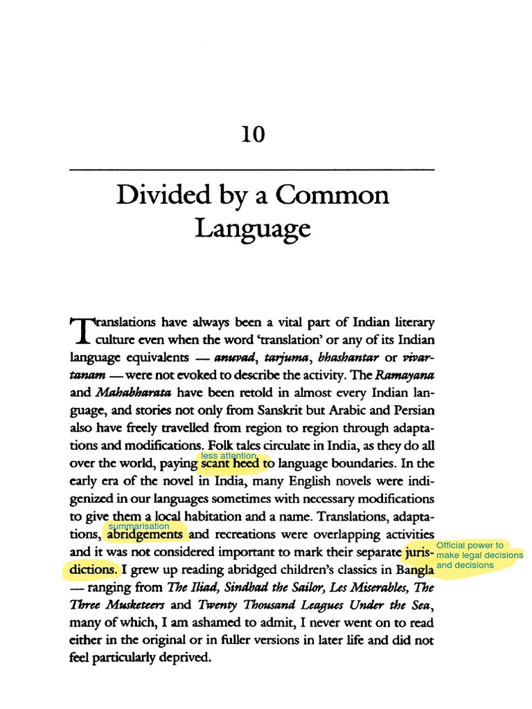 Divided by A Common Language | PDF