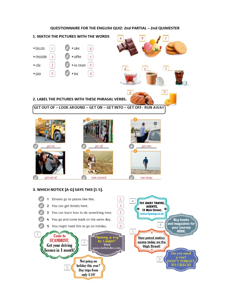 English Quiz Questionnaire 2nd Partial | PDF
