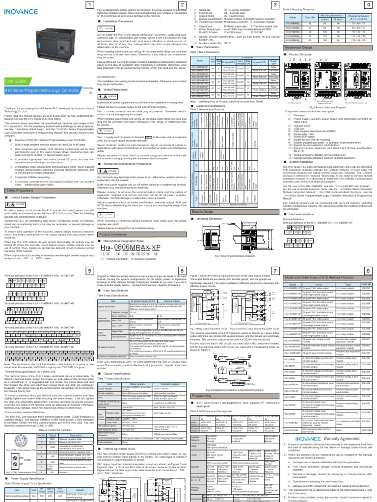 H1U Series PLC User Manual | PDF | Programmable Logic Controller | Relay