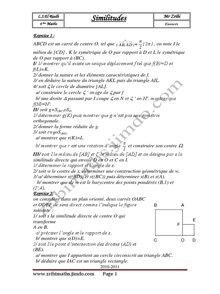 Similitudes | PDF | Triangle | Angle