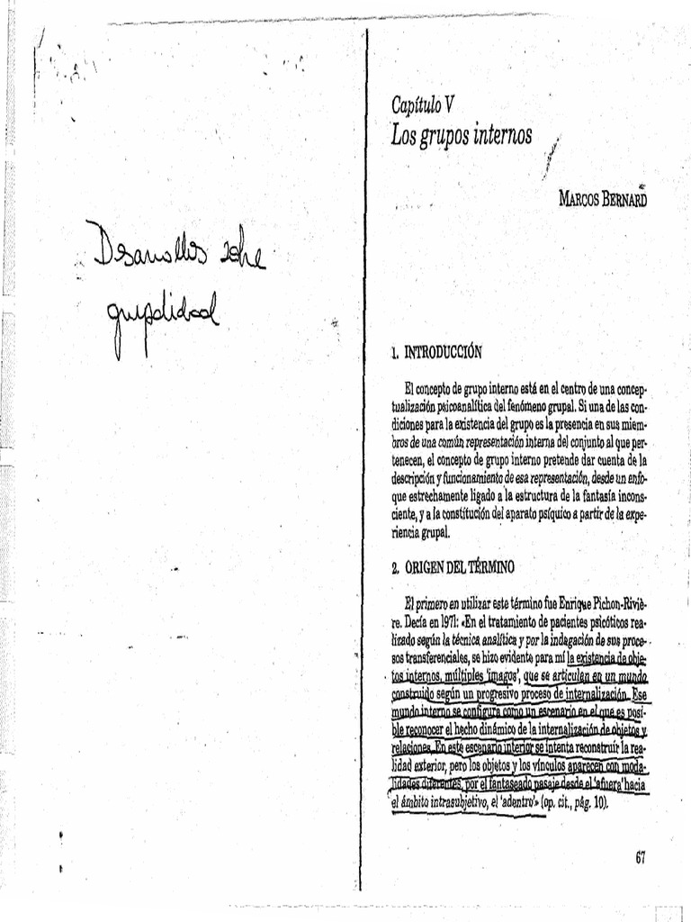 Bernard, Marcos - Cap. V Los Grupos Internos | PDF