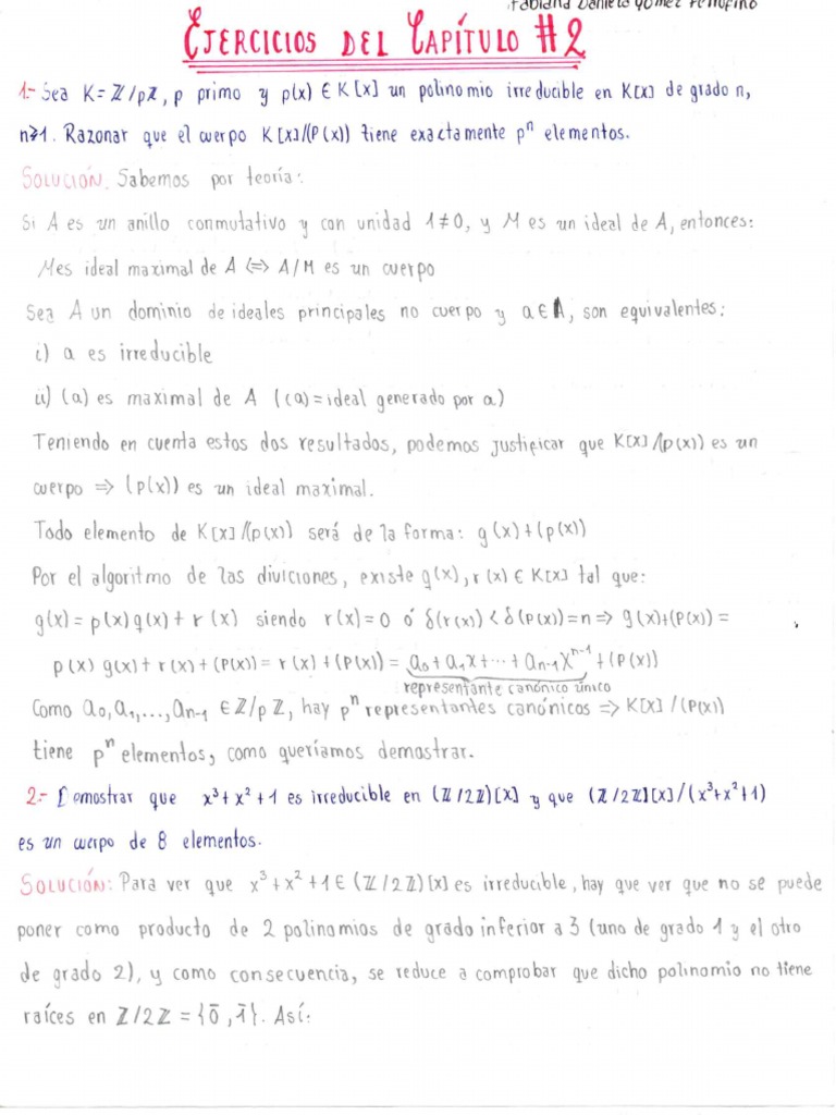 Ejercicios de Cuerpo y Sus Extensiones | PDF
