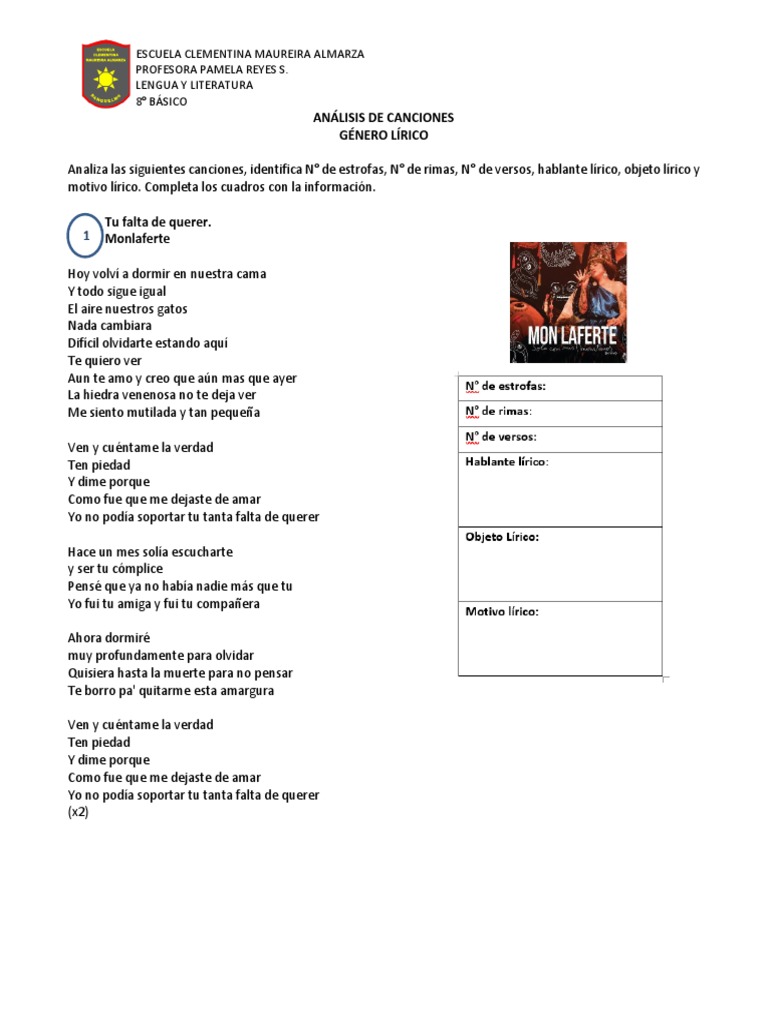 Analisis de Canciones 8° | PDF