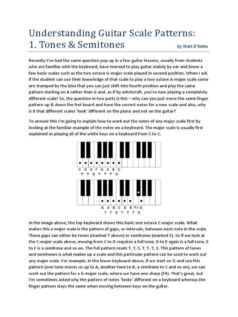 Tones Semitones PDF | PDF | Scale (Music) | Guitars