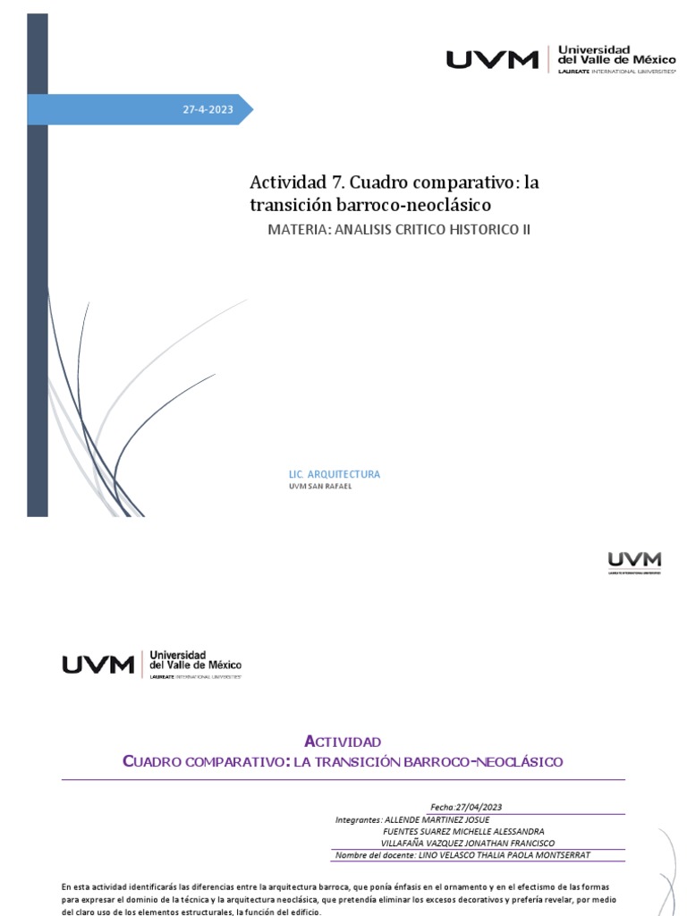 Actividad 7 ANALISIS PDF | PDF | Barroco | Diseño arquitectonico