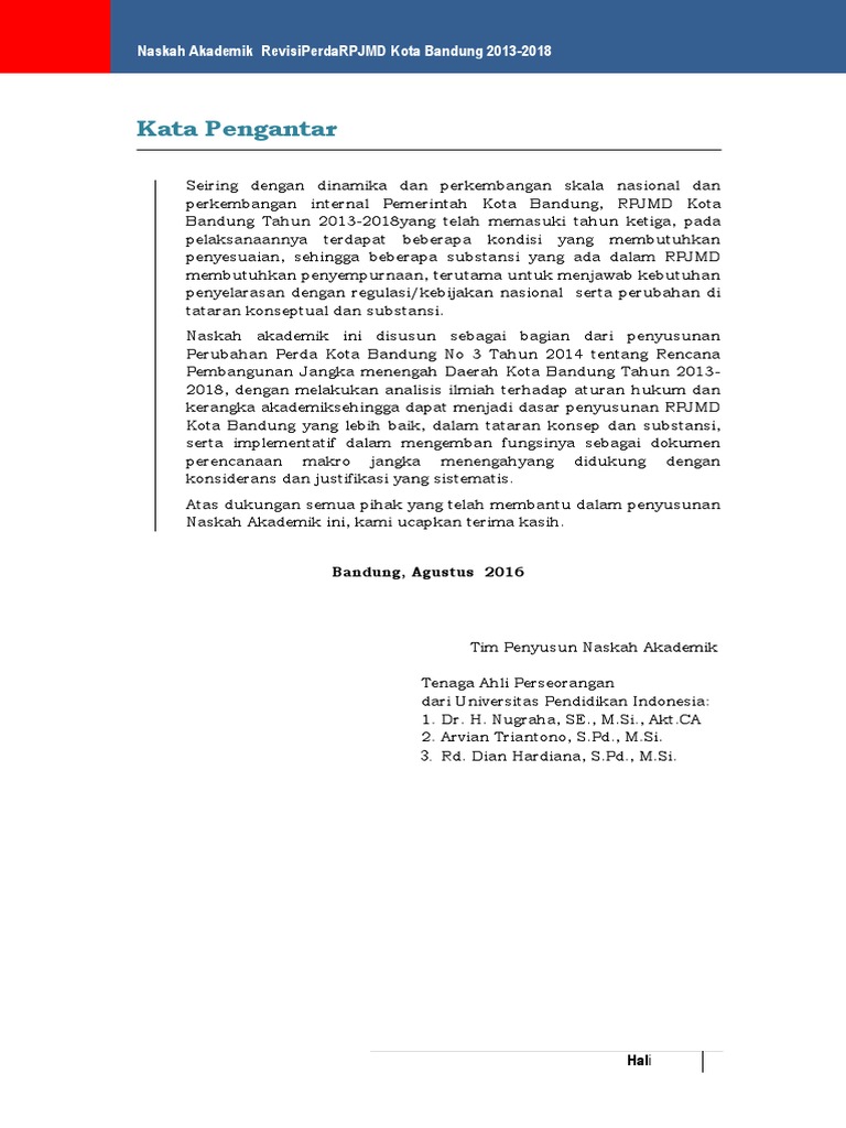 Naskah Akademik RPJMD Revisi PDF | PDF