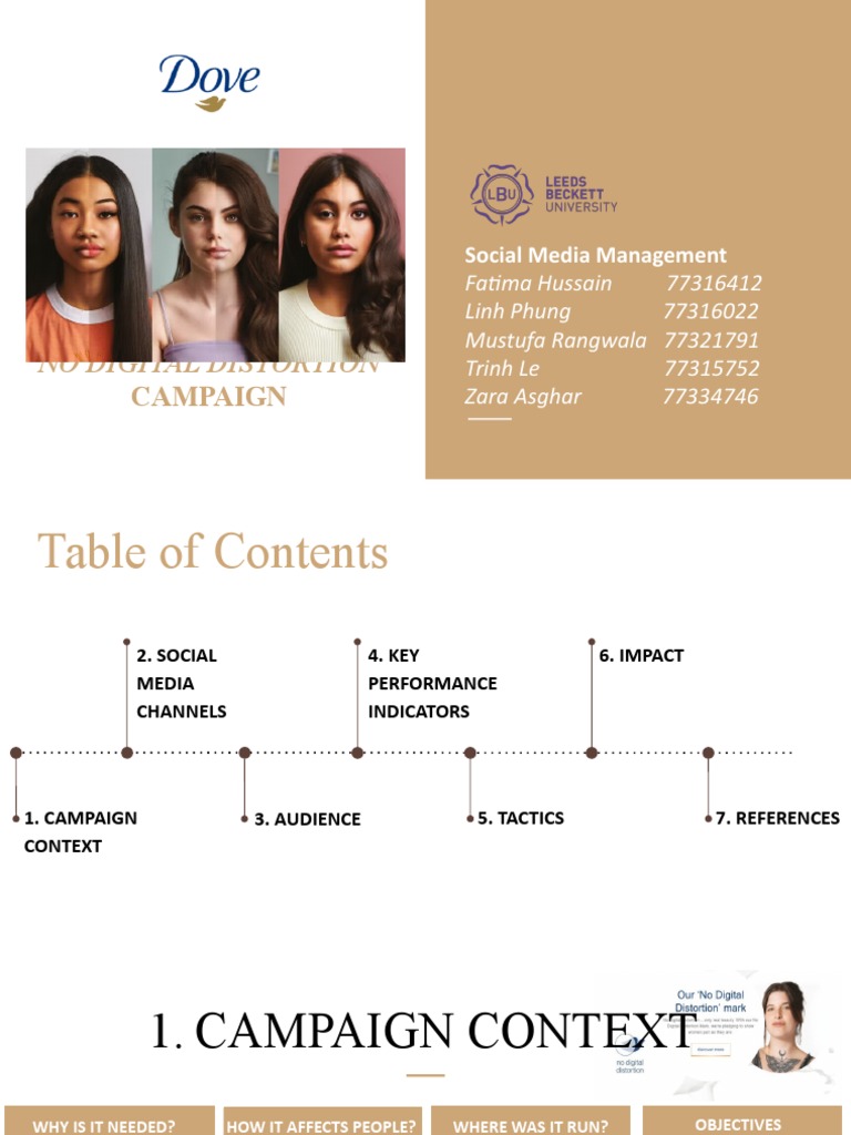 Group 5 - Dove No Digital Distortion Campaign | PDF | Popular Culture ...