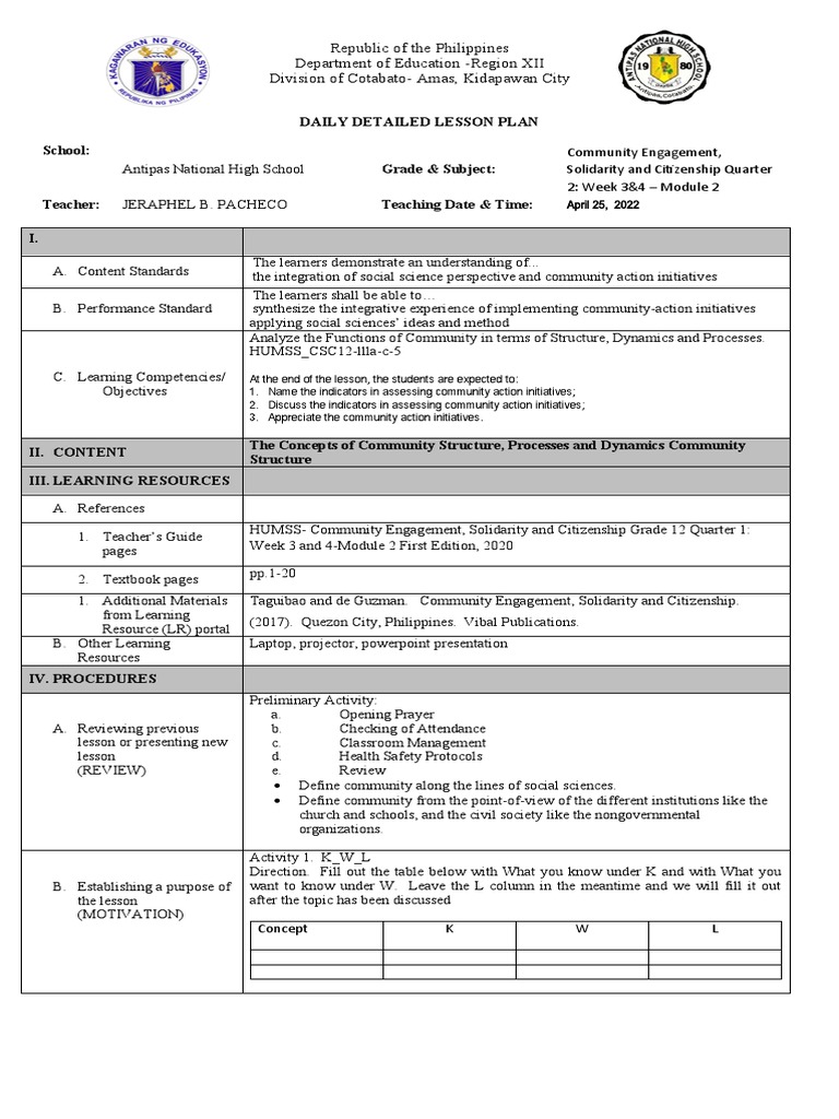 LESSON-PLAN - For CO2 RPMS | PDF | Lesson Plan | Community